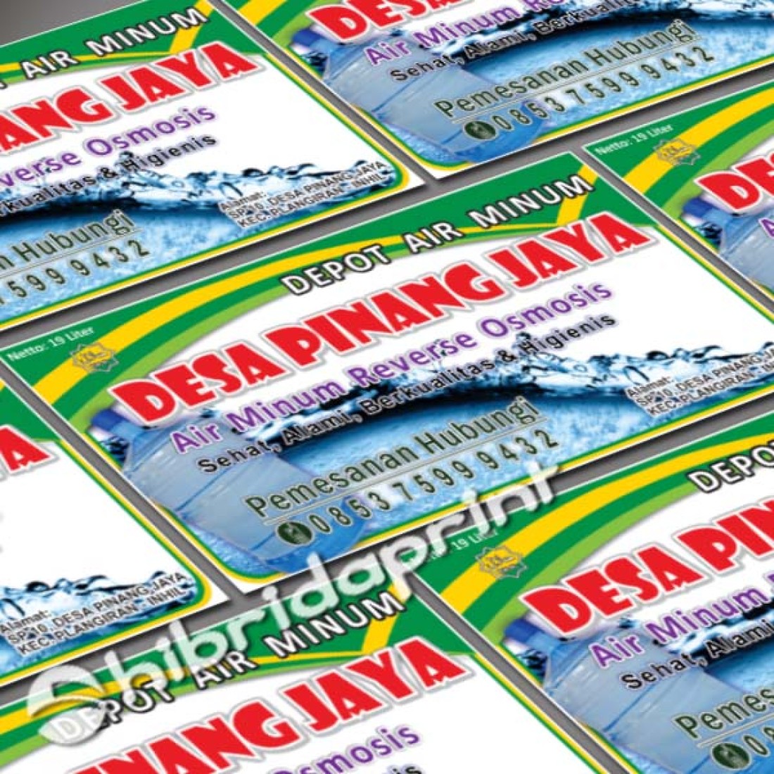 Cetak Stiker Galon Depot Air Minum Isi Ulang Model 035