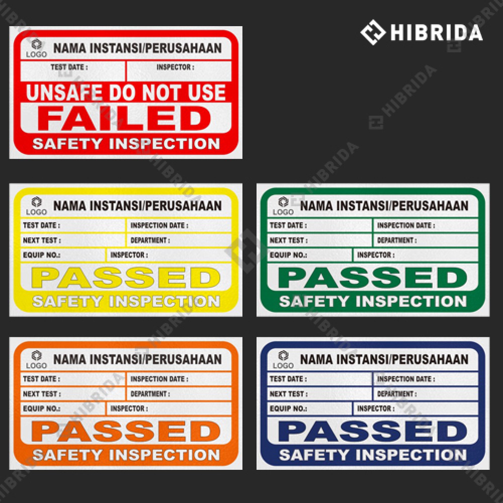 Stiker Safety Inspection Bahan Scotchlite