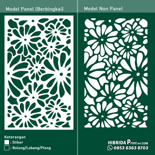 Cutting Stiker Motif Bunga Ros - Stiker untuk Kaca dan Dinding