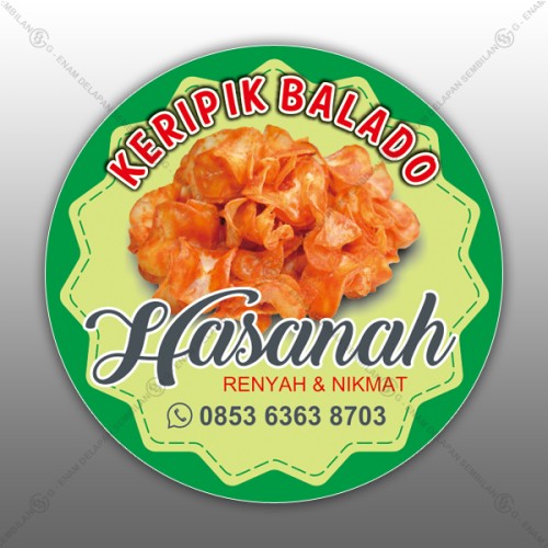 Stiker Label Kemasan Snack Basreng Pedas
