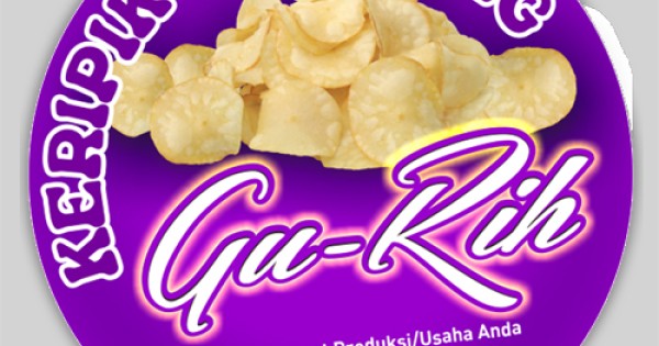 Stiker Label Keripik Singkong - Desain Elips