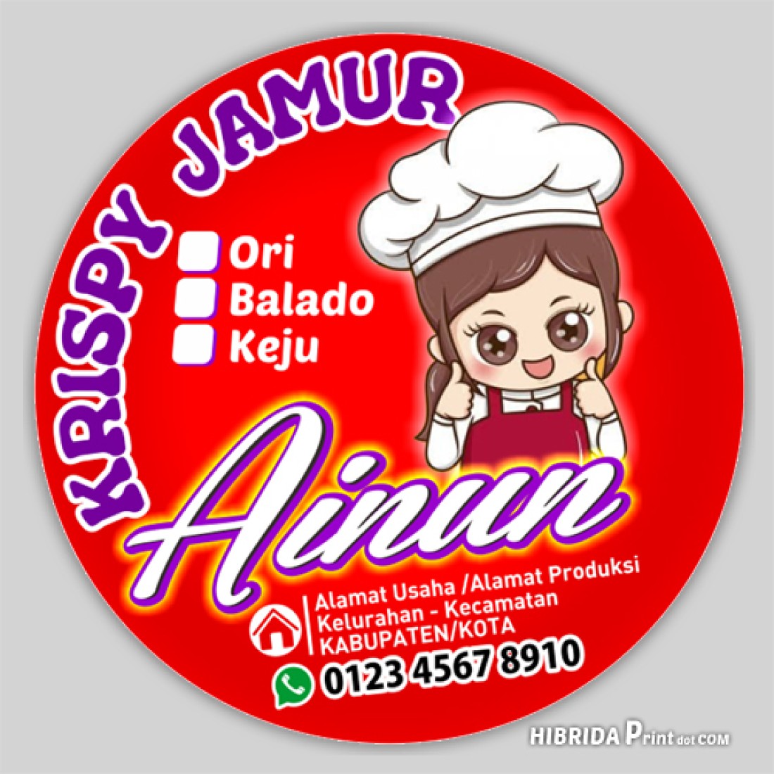 Stiker Label Krispy Jamur Model 02