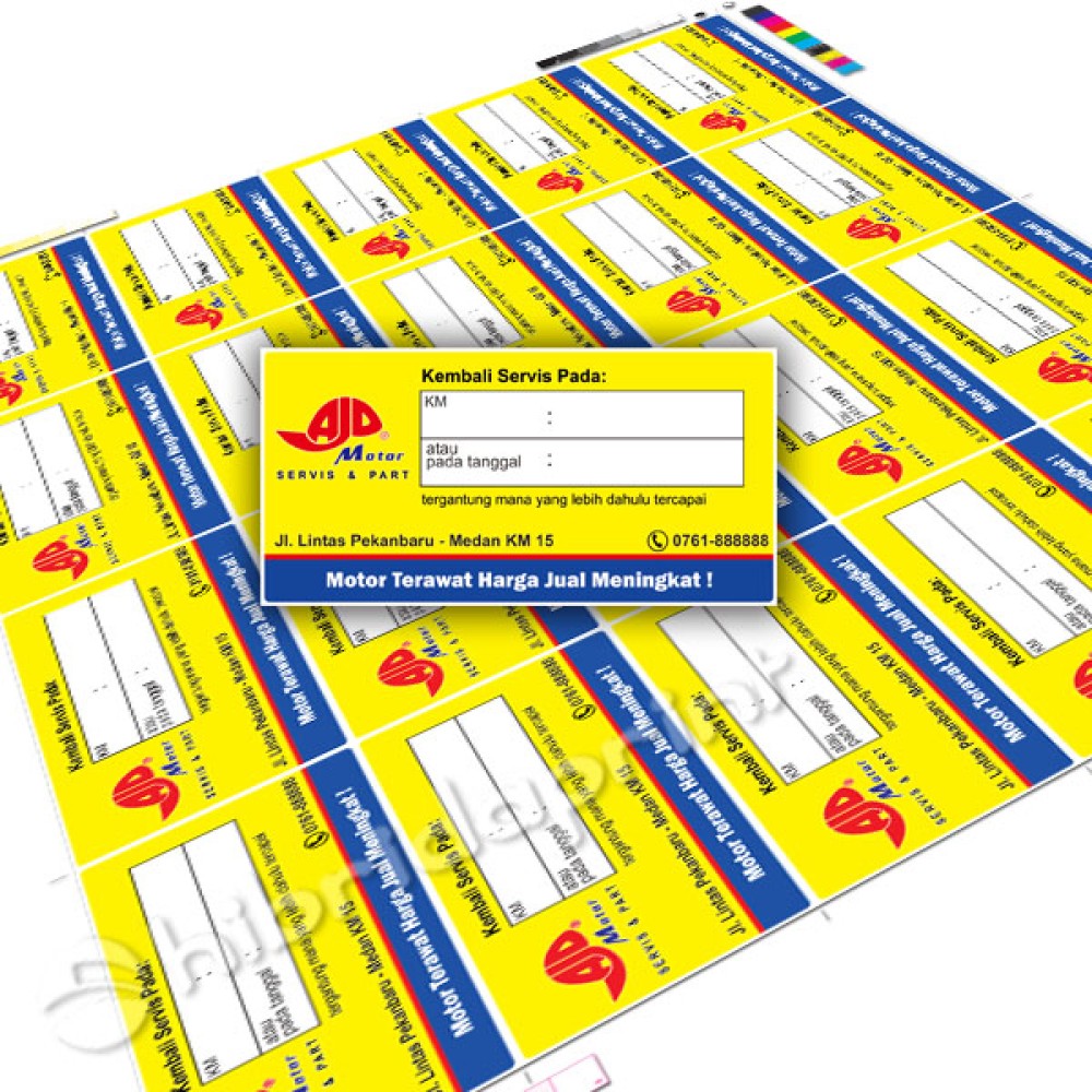 Stiker Label Servis dan Ganti Olie | Layanan Design dan Jasa Cetak ...