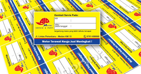 Stiker Label Servis dan Ganti Olie | Layanan Design dan Jasa Cetak ...