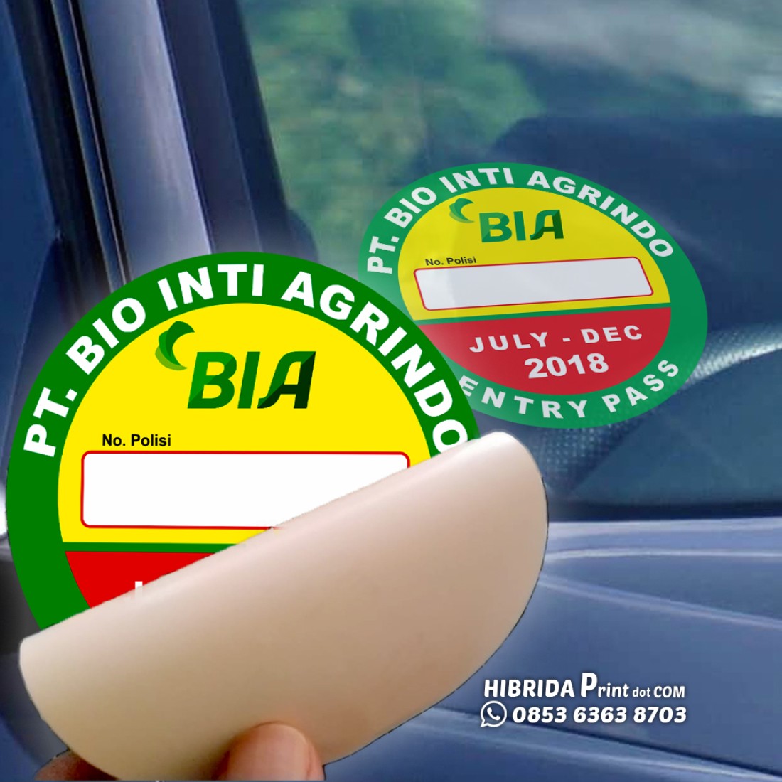 Stiker Pass Mobil - 10 cm Bulat Inside Print