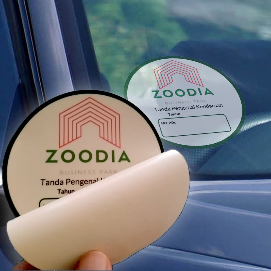 Stiker Pass Mobil - 09 cm Bulat Inside Print