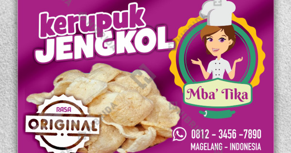 Stiker Label Keripik Singkong Model Bulat
