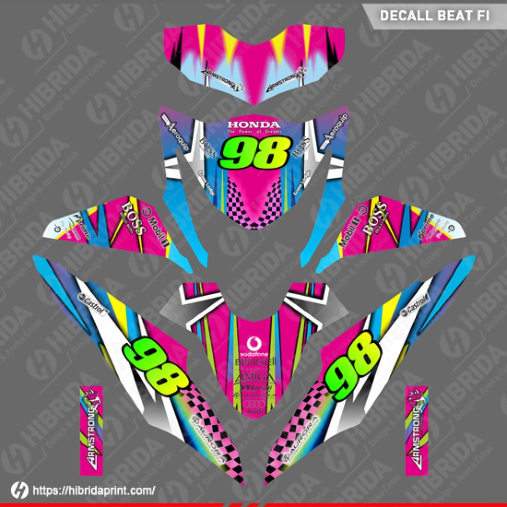 Stiker Decal Motor Honda Beat FI Custom 98