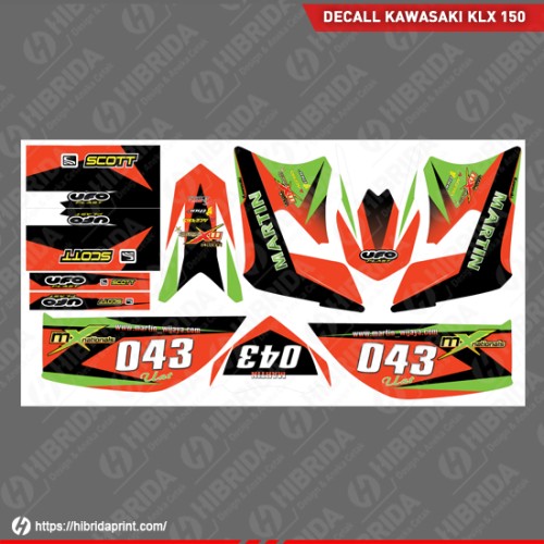 Stiker Decal Kawasaki KLX 150 Custom 86
