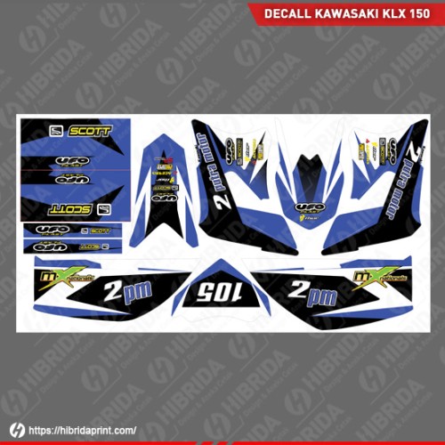 Stiker Decal Kawasaki KLX 150 Custom 86