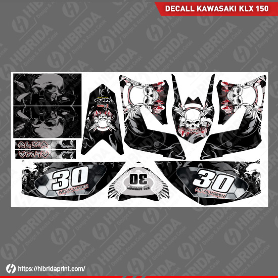 File JPG Stiker Decal KLX 150 Custom Hitam 30