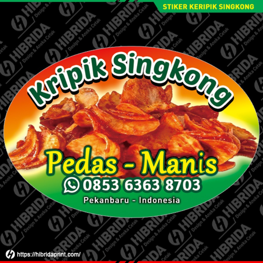 Stiker Label Keripik Singkong Pedas Manis